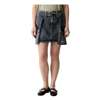 Karl Lagerfeld Femme, Jupes, Bleu, Taille: 40 FR Mini-jupe cargo &agrave; boucle