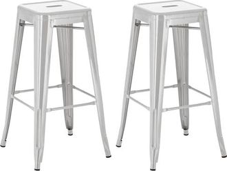 Clp Lot de 2 tabourets de Bar Joshua I Tabourets de Bar empilables en m&eacute;tal I Chaises de Bar avec Repose-Pieds I Hauteur dassise 76 cm I Tabourets empilab