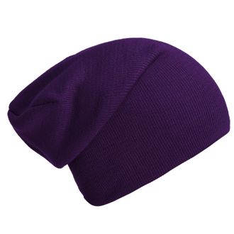 DonDon Mütze Herren Mütze Damen Wintermütze Slouch Beanie - Dunkellila