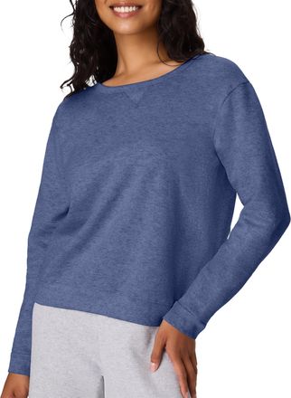 Hanes Damen EcoSmart Athletic-Sweatshirts, Marineblau Meliert, S EU