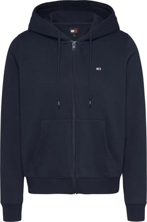 Tommy Jeans Flaggen-Stickerei Fleece Zip-Thru Kapuzenpullover - - Sweatshirts & Hoodies - Damen - Blau - XS