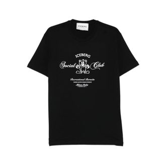 Iceberg Homme, Tops, Noir, Taille: S T-shirt ras du cou graphique