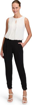 Vera Mont Damen 0012/4835 Jumpsuit, per Pack Schwarz (Black/Cream 9812), 36 (Herstellergröße: 36)