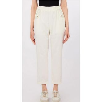 Liu Jo Femme, Pantalons, Blanc, Taille: 36 FR Cropped Pantalons