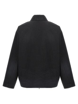 Balenciaga Mens Black Cotton Full-Length Jacket Clothing