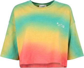 Laneus Femme, Tops, Multicolore, Taille: 40 FR Tie-dye Cropped T-Shirt