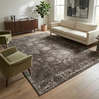 Unique Loom Sofia Kollection Traditioneller Vintage-Fl&auml;chenteppich, Braun, 220x310