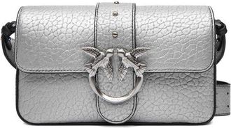 Pinko Handtasche Love One Mini Slouchy Fl AI 25-26 PLTT 104340 A2JT Silberfarben