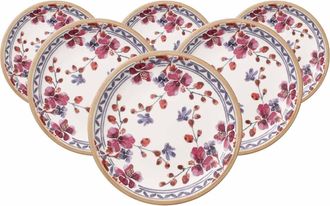 Villeroy & Boch Artesano Provençal Lavendel Brotteller 6er Set, 16 cm, Kleiner Teller mit stilvollem Lavendel-Dekor, Premium Porzellan, Spülmaschinenfest, Bunt