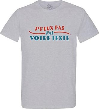 Fabulous T-Shirt Homme Col Rond Coton Bio Texte Personnalisable Jpeux Pas JAi + Texte Id&eacute;e Cadeau Anniversaire Personnalis&eacute; Humour
