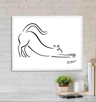 Generic Wandkunst-Dekoration, Picasso gezeichnete Linien, Zeichnung, Leinwand, Poster, ungerahmt, Gr&ouml;&szlig;e 20 x 30 cm (Picasso-Katzen-Skizzendruck, Picasso-Katze