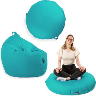 BuBiBag Premium 2-in-1 Sitzsack mit Füllung für Kinder & Erwachsene | Outdoor & Indoor | Sitzkissen Bodenkissen | Spielen & Entspannen | Wasser- und schmutzab