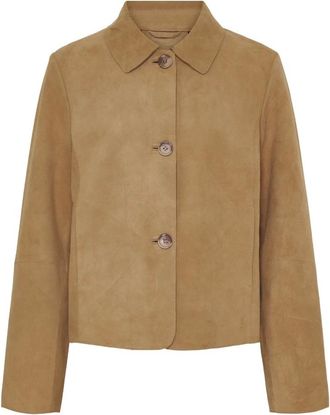 Notyz Notyz - Veste en daim de ch&egrave;vre - Femme - Vestes - Jaune - Taille: 44 FR
