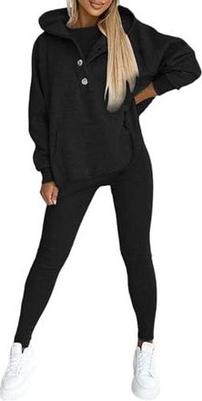 Generic Ensemble de d&eacute;tente pour femme avec capuche et pantalon imprim&eacute; d&eacute;contract&eacute; &agrave; capuche et pantalon imprim&eacute; pour femme - Ensemble de v&ecirc;tements de d&eacute;tent
