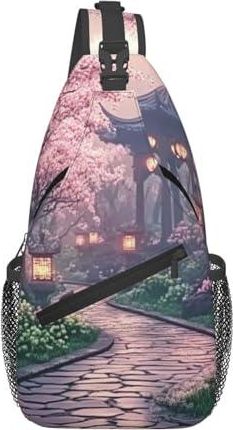Generic Sac &agrave; dos &agrave; bandouli&egrave;re pour homme Motif fleurs de cerisier