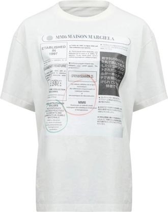 Maison Margiela Femme, Tops, Blanc, Taille: 36 FR T-Shirt Ras du Cou
