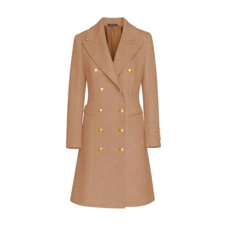 Loro Piana Femme, Manteaux, Brun, Taille: 38 FR Fabric Masterpiece Double-Breasted Coat