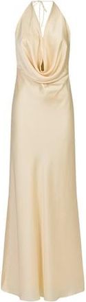Rotate Robe longue satin&eacute;e &agrave; d&eacute;collet&eacute; drap&eacute;