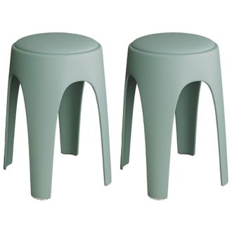 Generic 18.9Zoll stapelbare St&uuml;hle mit gepolsterten Sitzen, Runde Nesting Plastik f&uuml;r Flexible Klassenzimmer, Familie Versammlung, Langlebige R&uuml;ckenlose, Bunt