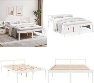 vidaXL Vidaxl - Lit pour personne âgée sans matelas 150x200 cm bois pin massif - Lit Senior - Lit Pour Personnes Âgées - Lit Haut - Lit Plateforme - Meuble