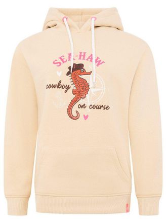 Zwillingsherz Hoodie Seepferdchen Cowbody mit Stickerei, Kapuze, Fronttasche