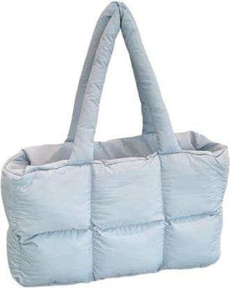 Generic Sac &agrave; bandouli&egrave;re rembourr&eacute; pour femme - Grande capacit&eacute; - Sac fourre-tout doux pour les trajets quotidiens, bleu, Taille unique