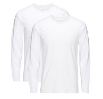 Jack & Jones T-Shirt Jack & Jones Herren Langarmshirt 2er Pack Rundhals Longsleeve Basic