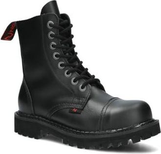 Nagaba Chaussures &agrave; embout dacier - Bottes de combat Masculin 8H - Chaussures en cuir - Unisexe, 8 trous - Noir - 45