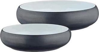 Bj&ouml;rn Borg GFB-GOON26 GOURMET Obstschalen Set, 2-teilig, Steinzeug, Onyxschwarz, 22 cm und 30 cm, Sp&uuml;lmaschinenfest, Reaktive Glasur