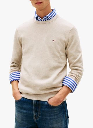Tommy Hilfiger Pull &agrave; drapeau brod&eacute; en coton