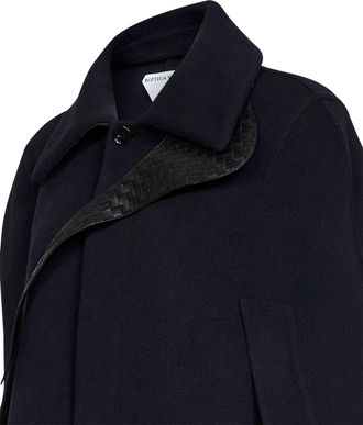 Bottega Veneta Intrecciato Detail Wool Cape - Blue