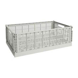 HAY Panier Colour Crate - Gris - Polypropylène recyclé - Designer Hay Studio
