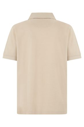 HUGO BOSS Mens Short-Sleeve Polo Shirt Beige Cotton T-shirts And Polos