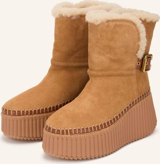 Chlo&eacute; Plateau-Boots Nama braun