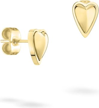 Liebeskind BERLIN Metal Heart Ohrring - Ohrstecker aus Edelstahl - IP Gold - 0,9 cm - Steckverschluss - wasserfest & hautfreundlich
