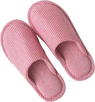 Valiclud Pantoufles Antidérapantes Rayées Unisexes Coton et Lin Confort pour Usage Intérieur Maison Adaptées Aux Design Simple et Pratique