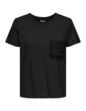 Jacqueline de Yong JdY Selma Damen-T-Shirt, Schwarz, Schwarz, XS