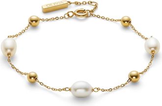 Olivia Burton Armband mit Schmuckperlen f&uuml;r Damen Kollektion BY THE SEA PEARL aus Gelbgold mit S&uuml;&szlig;wasserperlen - 24100202