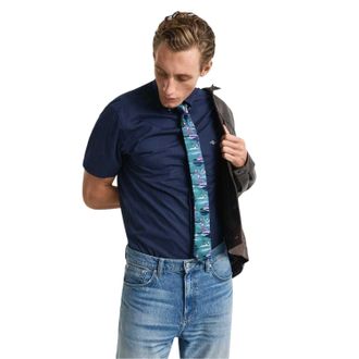 GANT Hemd f&uuml;r Herren, Popelin, Klassisch, kurz&auml;rmlig (Marineblau)