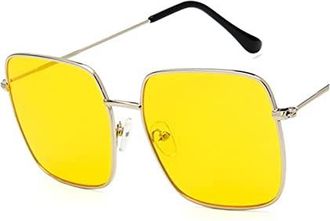 Generic Lunettes de soleil carrées en métal rétro 2025 pour hommes et femmes (couleur : F, taille : 1)