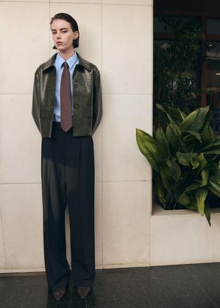 Mango Veste effet peau de croco kaki - Femme - XXS - MANGO