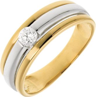 Edenly Solitär Sonnenfinsternis in Weiss- und Gelbgold