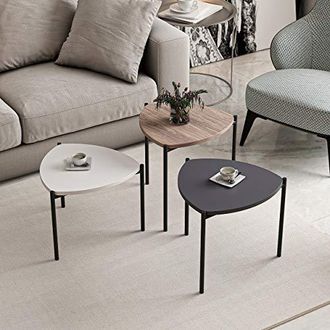 Homemania Kaffeetisch, Melamin, Metall, Mehrfarbig, 45 x 45 x 45 cm