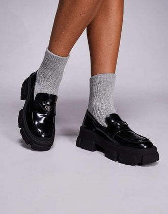 Steve Madden Mocassins &agrave; semelle chunky - Noir