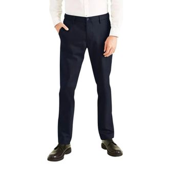 Dockers Homme, Pantalons, Bleu, Taille: W34 L32 Pantalon Khaki Signature Infroissable