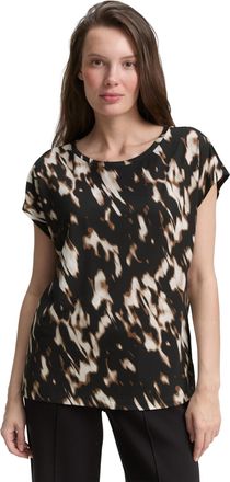 Tom Tailor Damen 1047742 T-Shirt Mit Muster, 38399 - Blurry Animal Design, L EU
