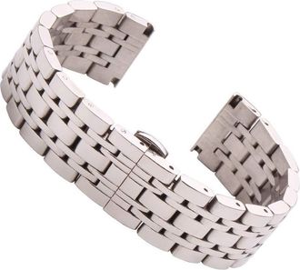 Generic Uhrenarmband, 18 mm, 20 mm, 22 mm, Edelstahl, silberfarben, poliert, Ersatzarmband aus Metall für Herren, Zubehörarmband (Farbe: Silber, Größe: 18 mm)