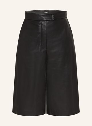 HUGO BOSS Leder-Bermudas Sienna schwarz