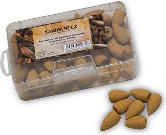 Imago 70 Stück Räucherkegel in verschiedenen Duftvarianten zum Auswählen, natürliche Rauchkegel, für Backflow, Rückfluss Räuchergefäß, Brunnen (Sandel)