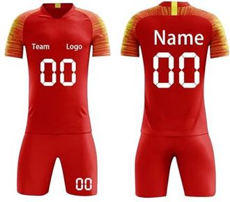 Generic Maillots et shorts de football personnalis&eacute;s avec num&eacute;ro de nom et logo de l&eacute;quipe pour enfants, adultes, jeunes fans, 4-2, L